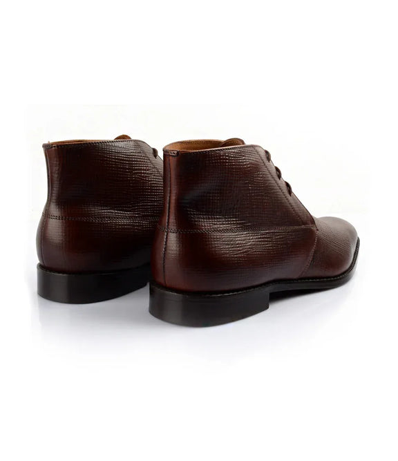 Chukka Boots - Brown Hatch-Grain - Best hand-made boots in India – The ...